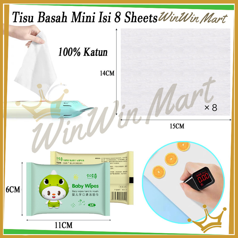 Jual WWM 6PCS Tisu Basah Travel Karakter Mini 8 Sheets/Tisu Basah Mini ...