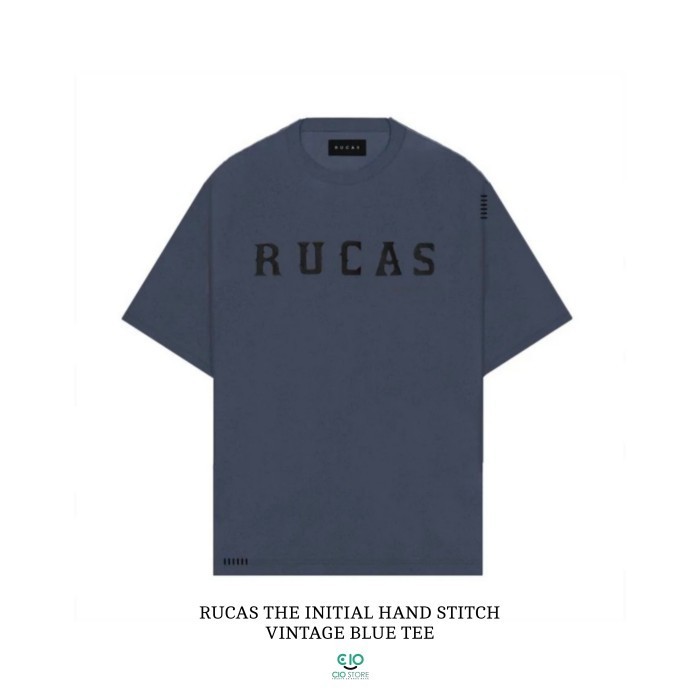 Jual Rucas The Initial Hand Stitch Vintage Blue Tee Invoice - THE ...