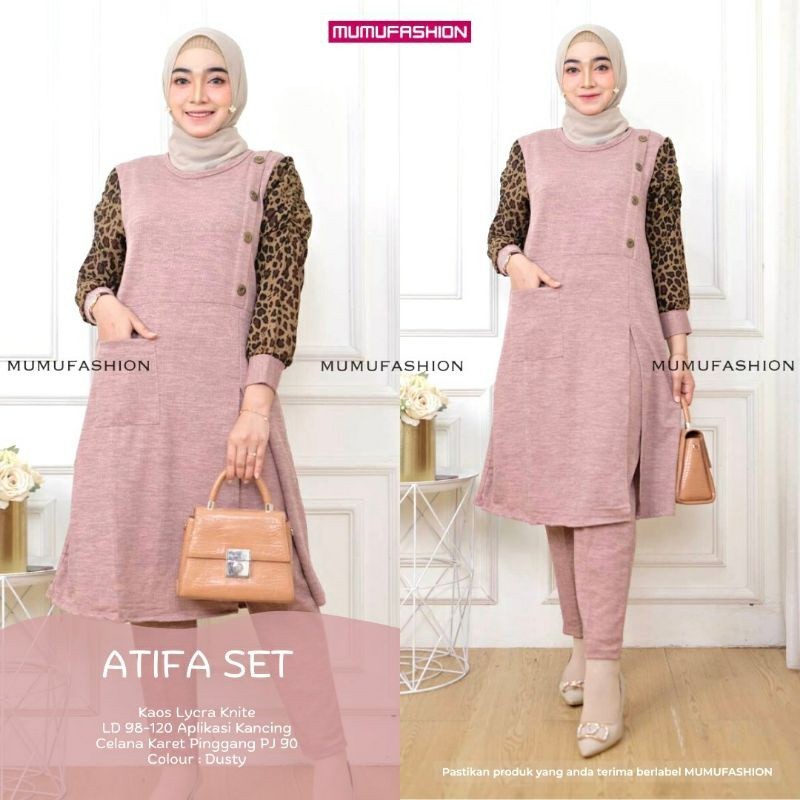 Jual MUFASH - Setelan Celana Muslimah Premium Atari Set / Atifa Set by ...