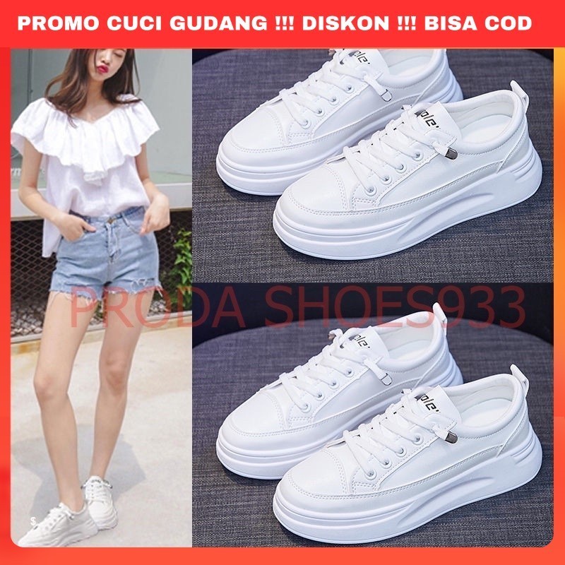 Jual [!!GASCOD!!] Sepatu putih wanita Sneakers Polos PU size 36-40 ...