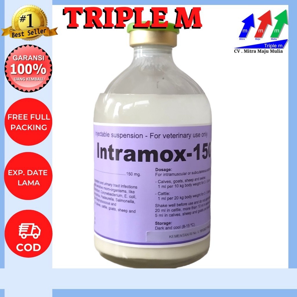 Jual INTRAMOX 150 100 ml - Antibiotik Hewan Amoxycillin Spektrum Luas ...