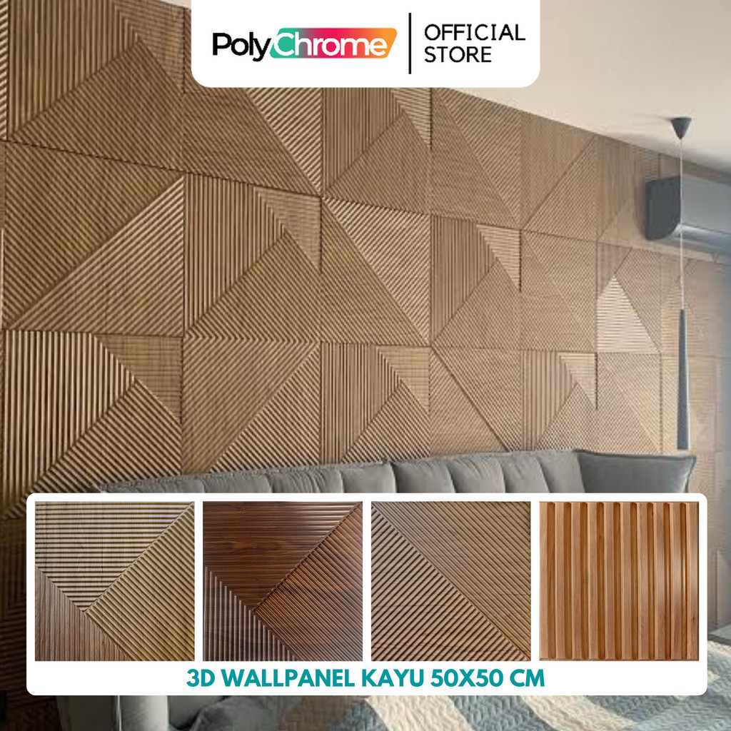 Jual 3D Wallpanel 50x50 cm Serat Kayu Dinding PVC Solid Wallpaper ...