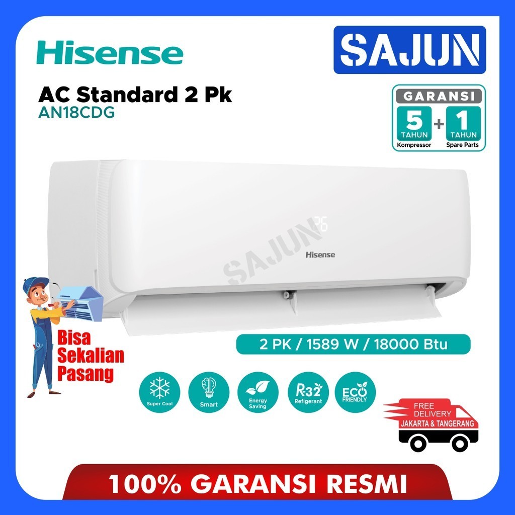 Jual HISENSE AC Split 2 PK AN18CDG Air Conditioner 2PK R32 AN-18CDG ...