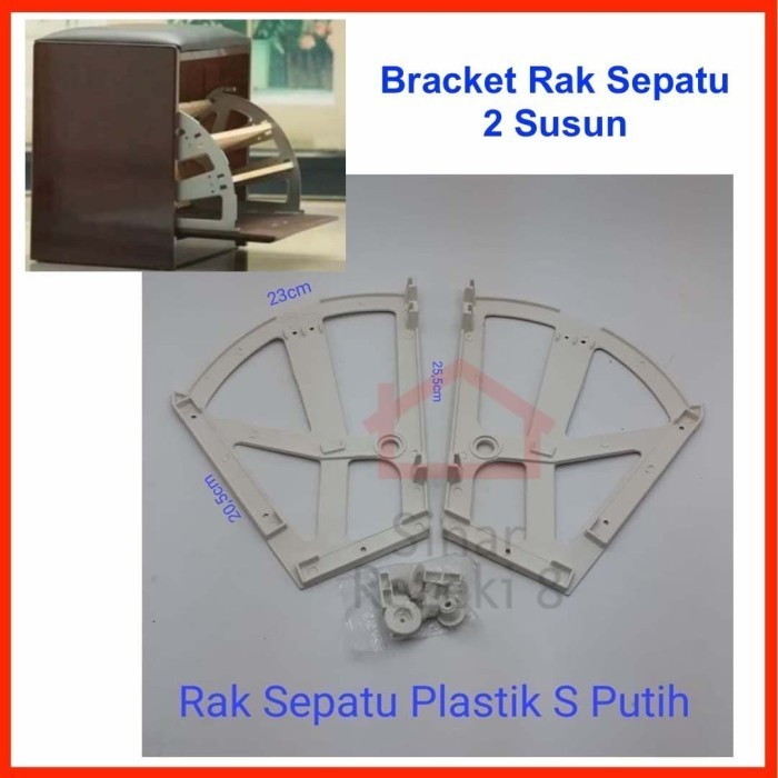 Jual Rak Sepatu Bracket Fitting Engsel Lemari Putar 2 Susun Plastik ...