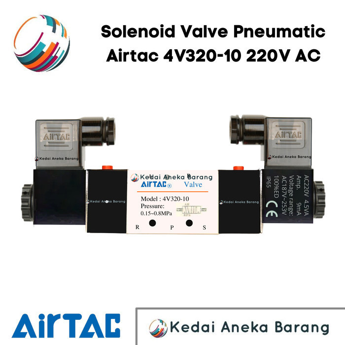 Jual Solenoid Valve Airtac 4V320-10 4V320 10 220V AC / 24V DC Pneumatic - 220V AC | Shopee Indonesia