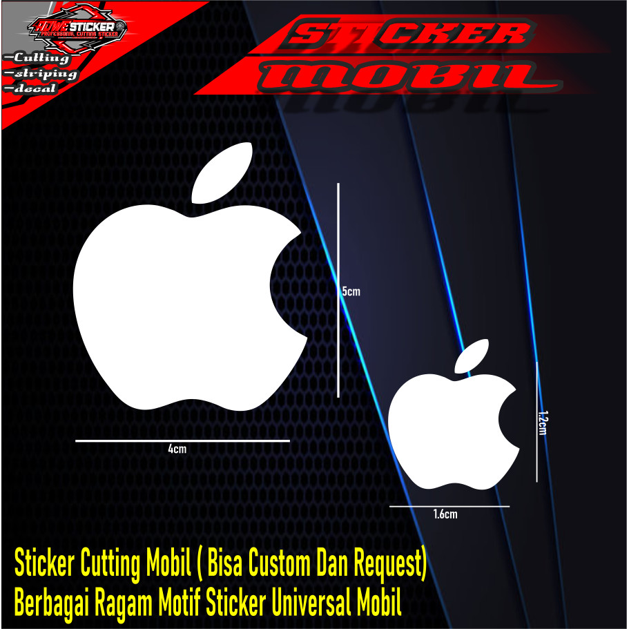 Jual stiker apple sticker logo aplle cutting sticker apple logo 2PCS ...
