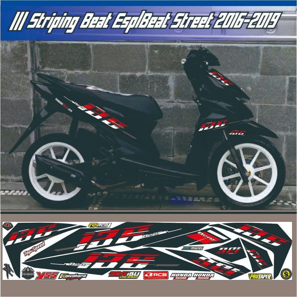 Jual POLET STIKER striping beat hedon esp 2016 2019 polet stiker beat ...