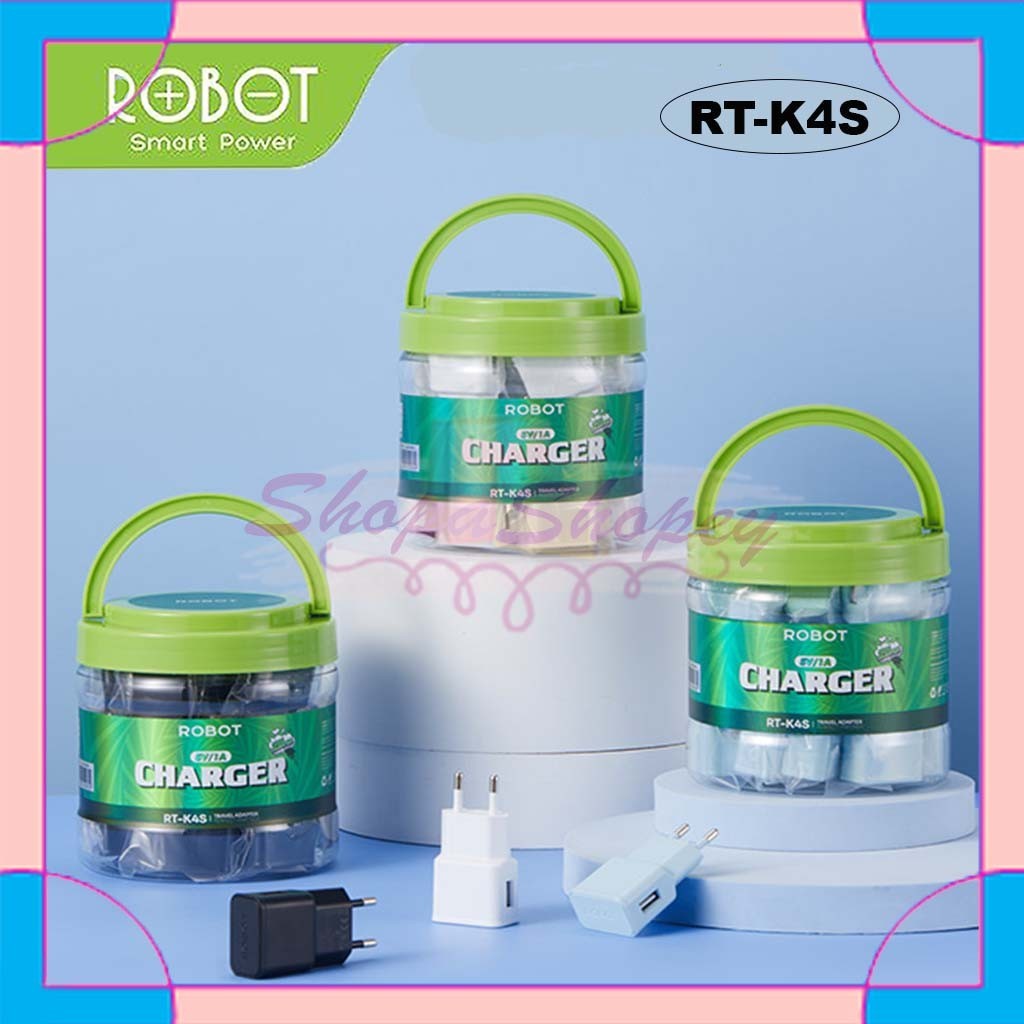 Jual Kepala Charger ROBOT RT-K4S Original 5V 1A (Toples Isi 20 Pcs) | Shopee Indonesia
