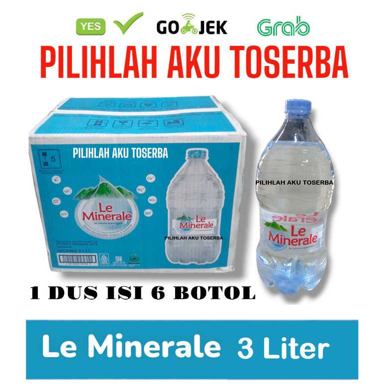 Jual Le Minerale Air Mineral Botol Pet 3 Liter - (HARGA 1 DUS ISI 6) | Shopee Indonesia