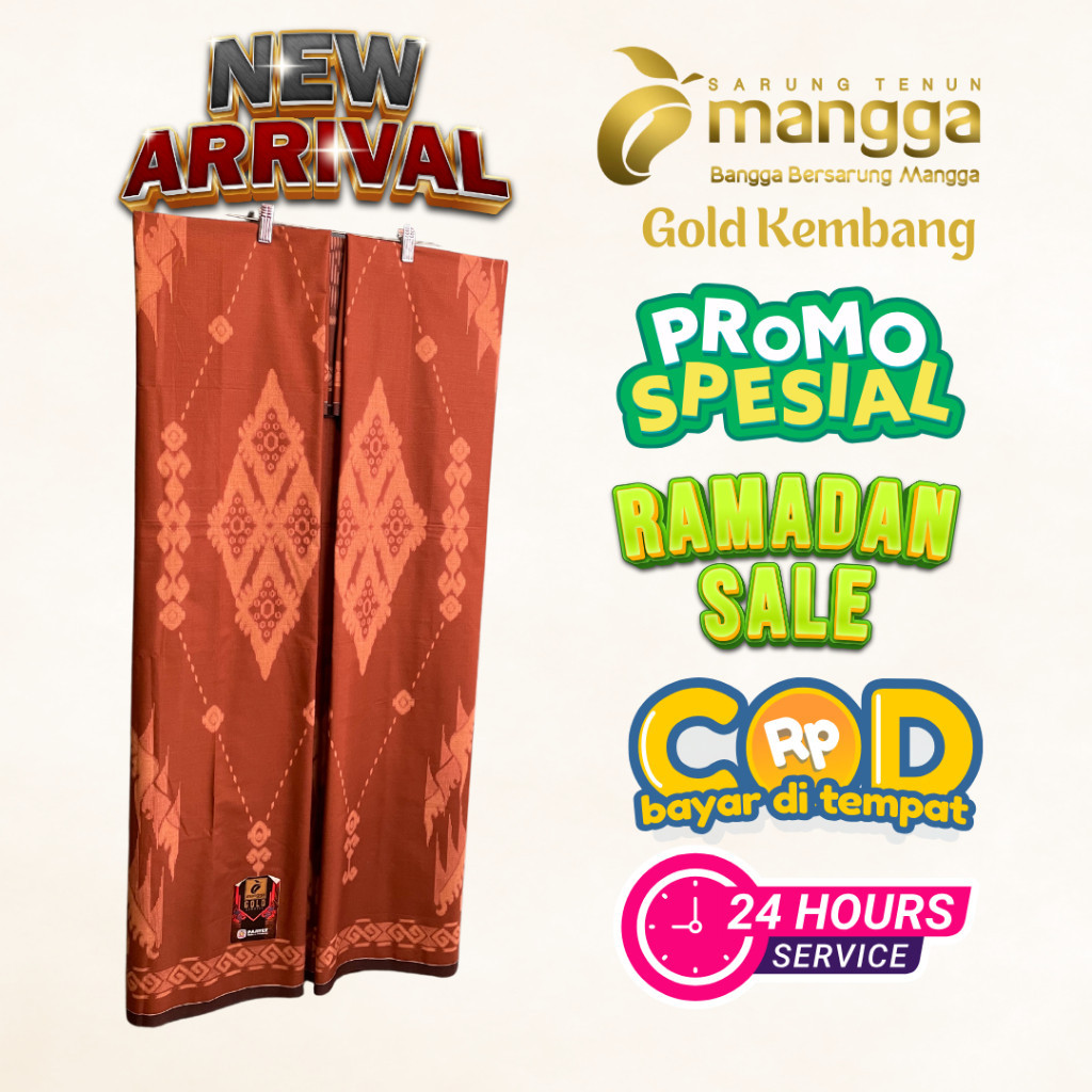 Jual BISA COD - ORIGINAL Sarung Mangga Gold Kembang (Coklat Tembaga ...