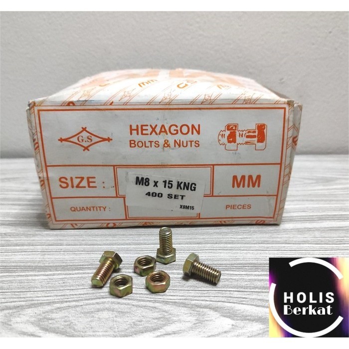 Jual Mur Baut M8x15 Siku Lubang / Baut Siku Lubang Besi Kuning M8 x 15 | Shopee Indonesia