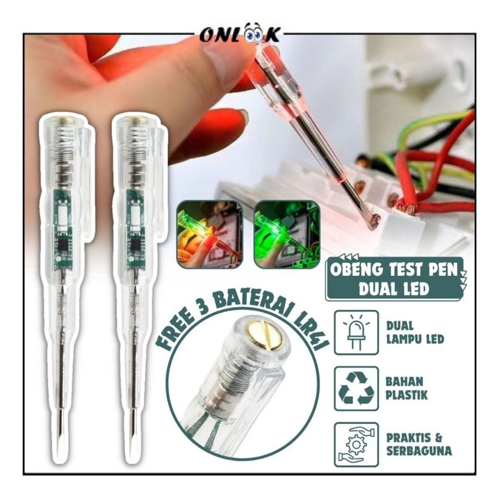 Jual Tespen Obeng MinusDual LED / Obeng Untuk Cek Kabel Listrik Putus ...