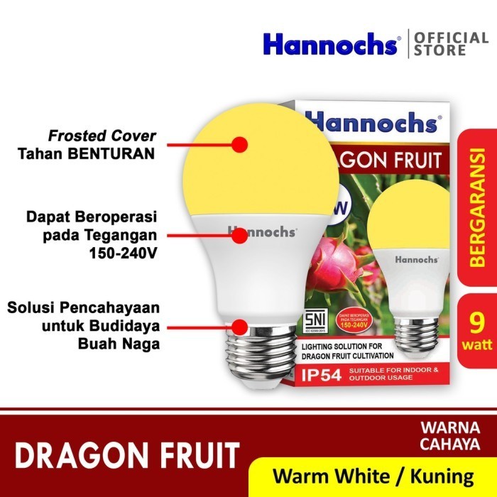 Jual Hannochs Lampu LED Dragon Fruit Untuk Buah Naga 9W Cahaya Kuning 9 W | Shopee Indonesia