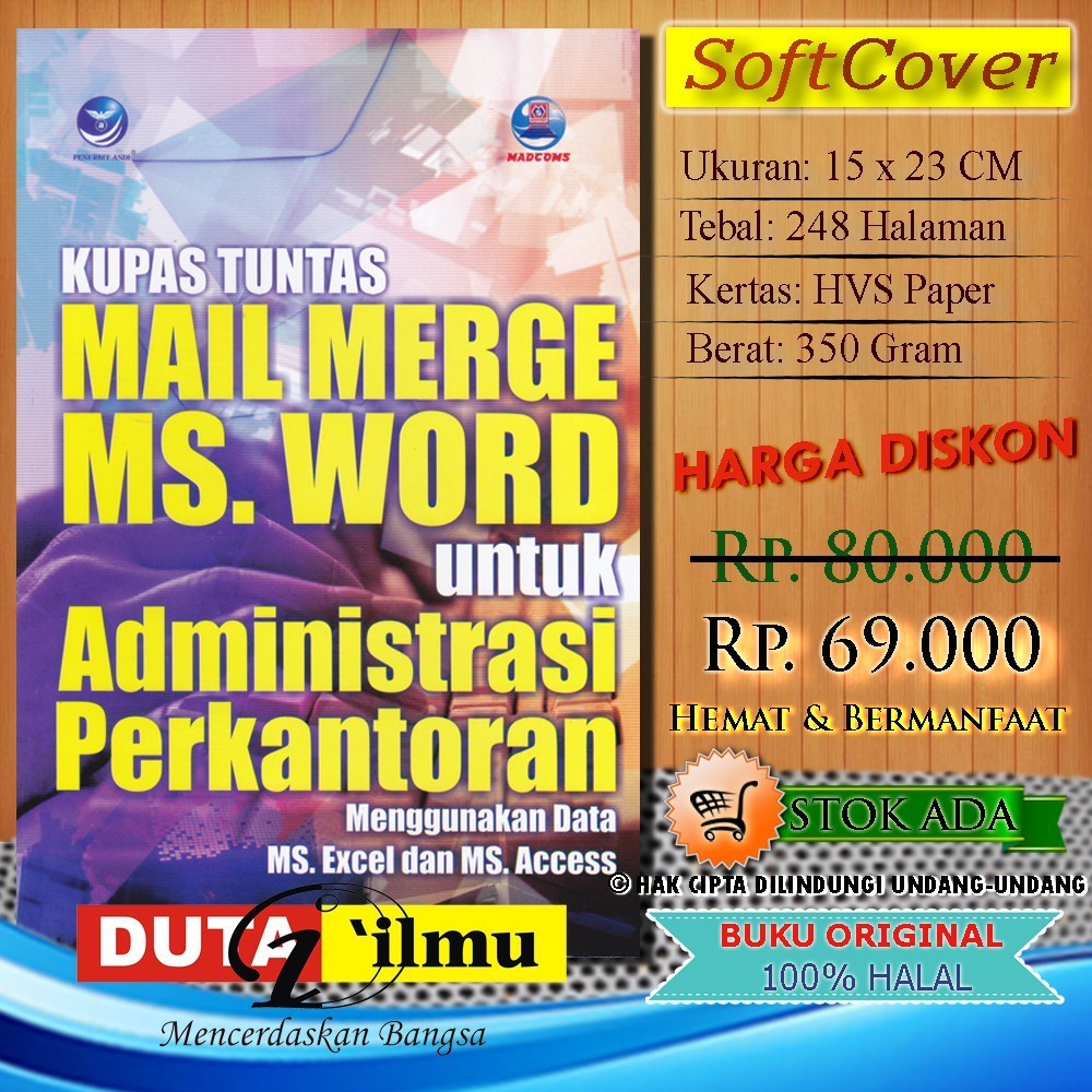 Jual Kupas Tuntas Mail Merge MS Word untuk Administrasi Perkantoran ... Jual Kupas Tuntas Mail Merge MS Word untuk Administrasi Perkantoran ...