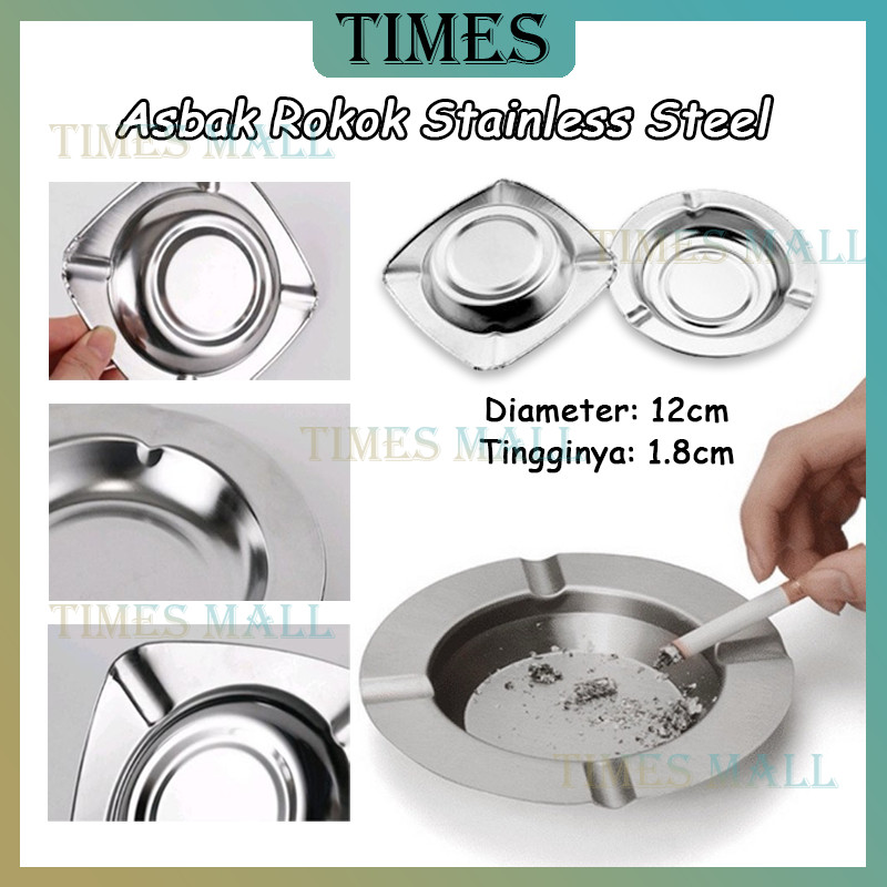 Jual Asbak Rokok Stainless Steel/Asbak Bulat Tempat/Mangkok Asbak Rokok ...