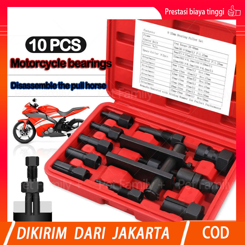 Jual Ready stok 10pcs Bearing Puller Set Treker Pencabut Bearing Set ...