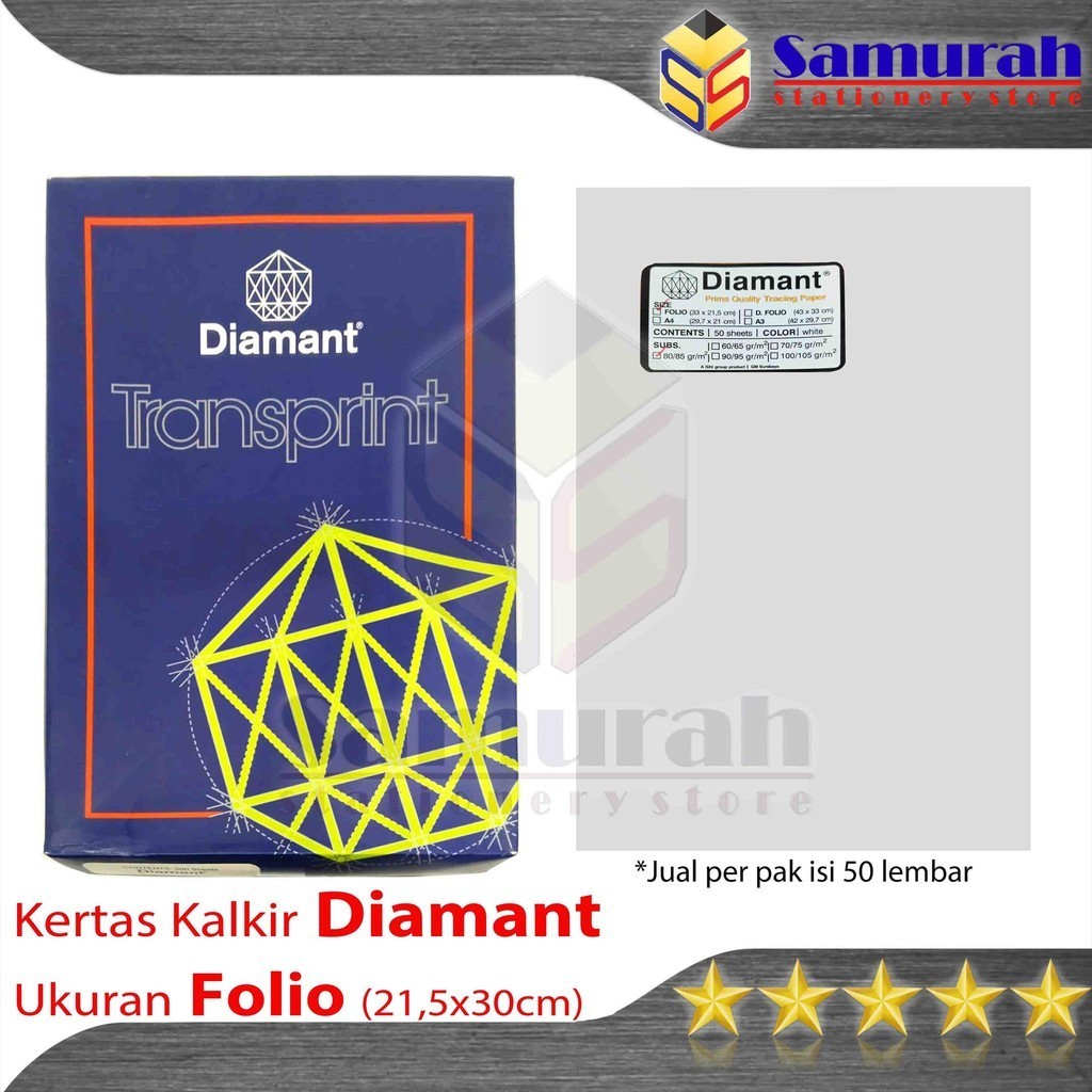 Jual Kertas Kalkir Diamant Folio / F4 21,5 x 33 cm 80/85grm / Tracing Paper 80 - 85 Gsm kertas ...