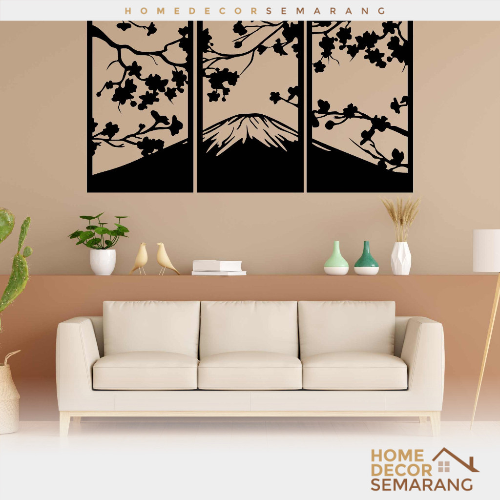 Jual Hiasan dinding 3D Kreasi kayu tema keindahan alam 3 panel/Gambar ...