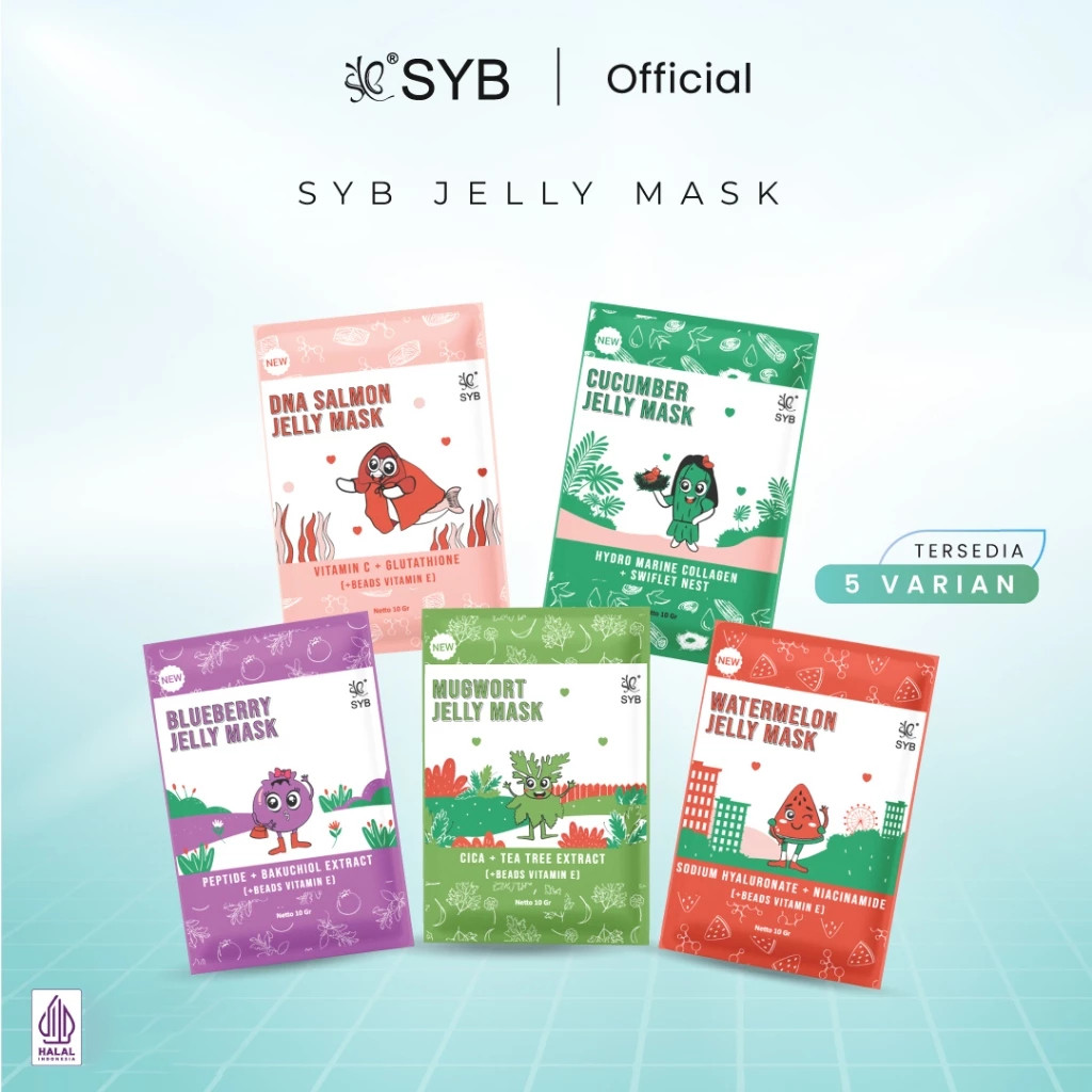 Jual SYB Jelly Mask (Blueberry, Watermelon, DNA Salmon, Mugwort ...