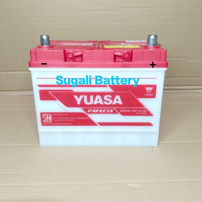 Jual Aki Mobil YUASA 80D26L NX110-5L 12V 70Ah Accu basah original Yuasa | Shopee Indonesia