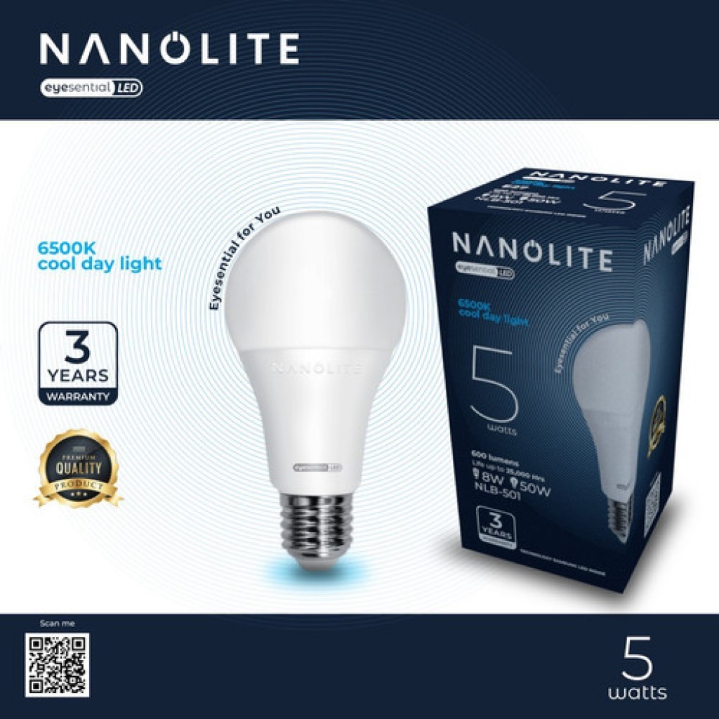 Jual [Lampu] NanoLite Eyesential Bulb LED Bohlam Putih 5 watt | Shopee ...