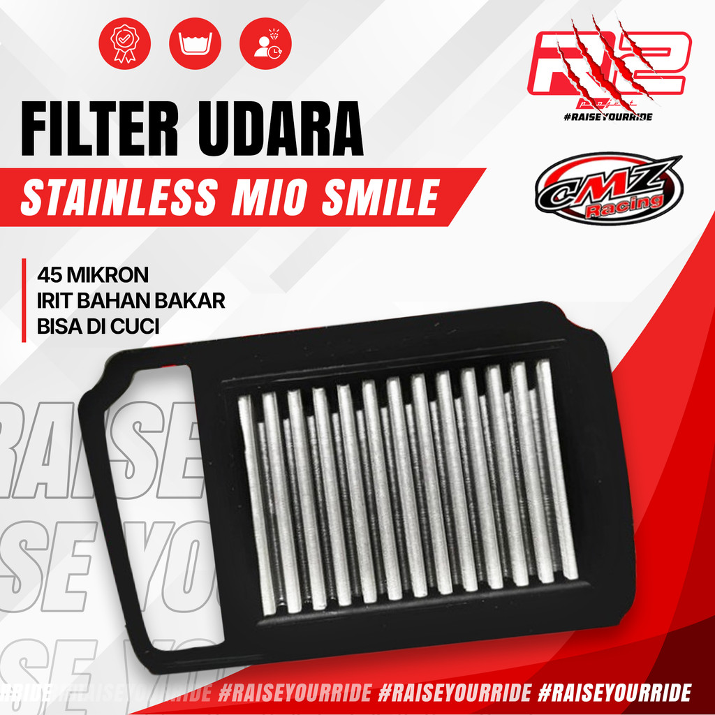 Jual Filter Udara MIO SMILE STAINLESS 45 MIKRON Irit Bahan Bakar Bisa ...