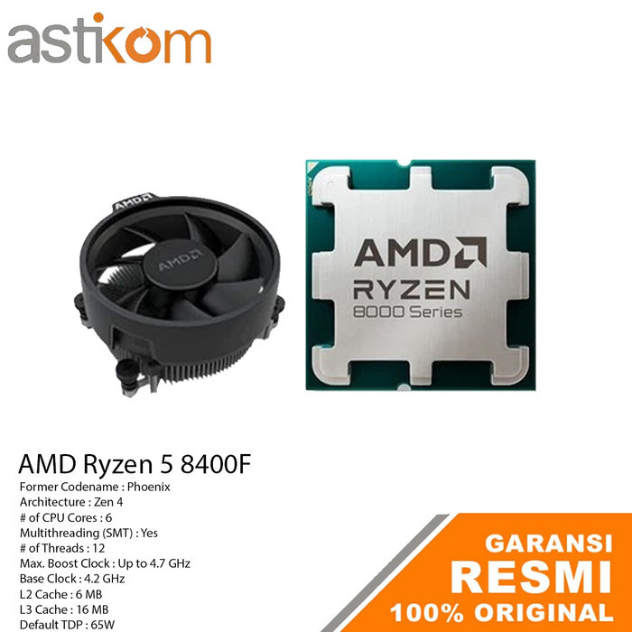 Jual Processor AMD RYZEN 5 8400F TRAY No BOX Garansi Resmi 3 Tahun ...