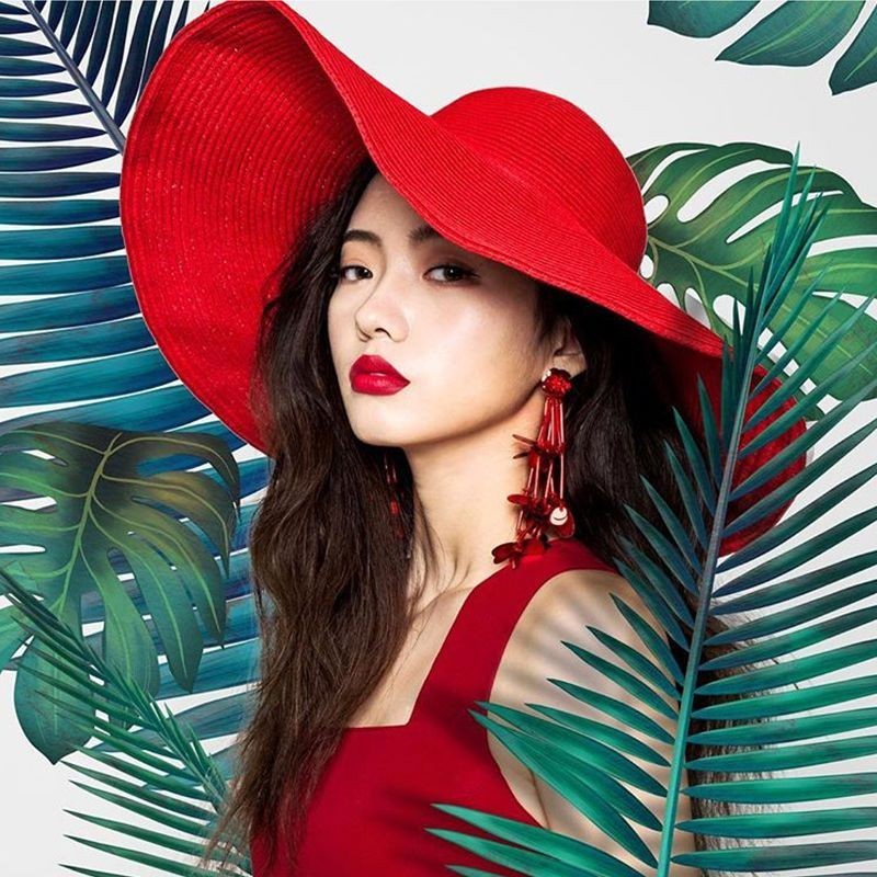 Jual Topi Jerami Pinggiran Besar Wanita, Topi Matahari Pinggiran Besar ...