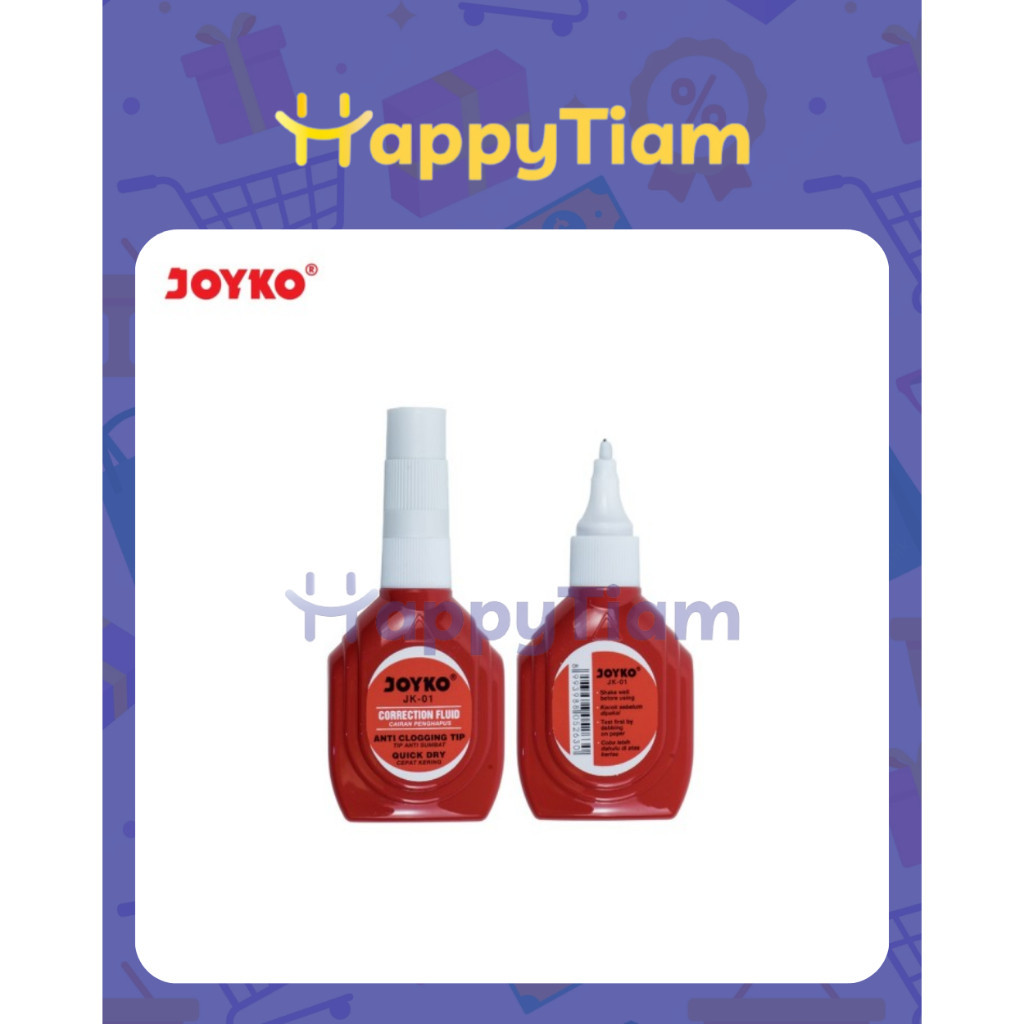 Jual CORRECTION FLUID JK-01 CAIRAN KOREKSI PEN PENGHAPUS CAIR JOYKO TIP ...