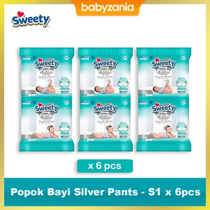 Jual Sweety Popok Bayi Silver Pants Renceng 1 Sachet Size S x 6 pcs ...