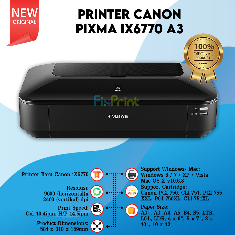 Jual Printer Canon PIXMA IX6770 IX 6770 IX-6770 Print A3 GARANSI RESMI ...