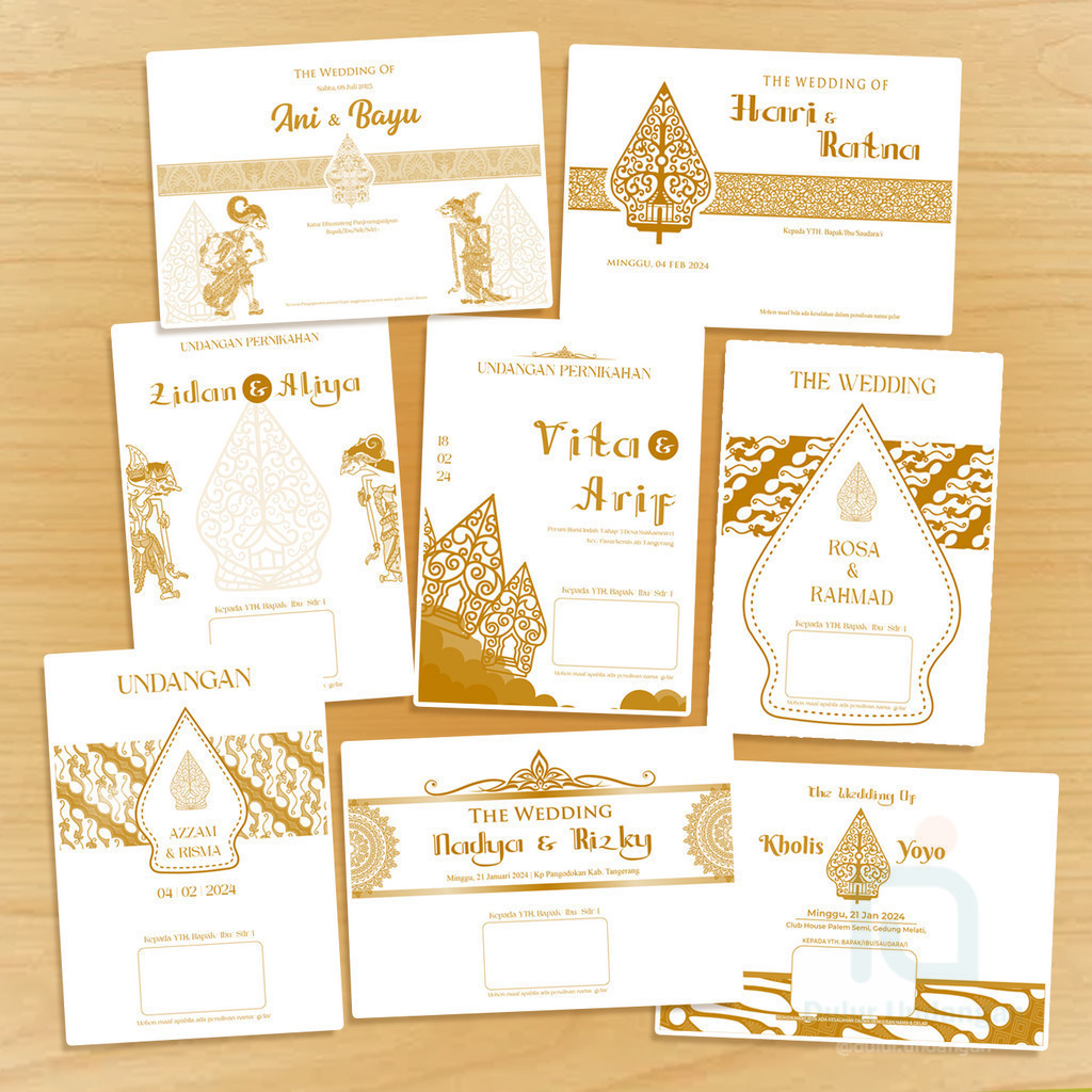 Jual Undangan Pernikahan Tema Adat Jawa Wayang Gunungan Kayon Ngunduh ...