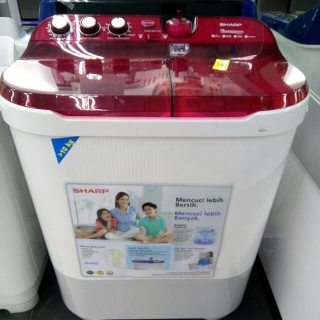 Jual - Mesin Cuci Sharp 2 tabung 10 kg EST1090 EST 1090 Dolphin Wave | Shopee Indonesia