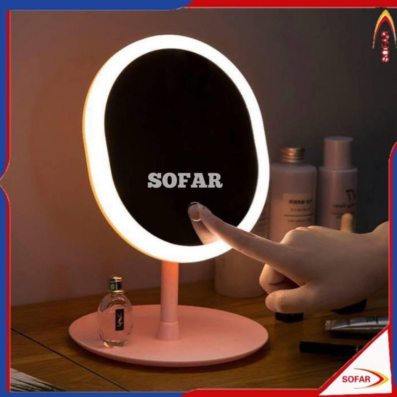 Jual SURIA Cermin Make up OVAL dengan Lampu Led Touchscreen Rotasi 90 ...