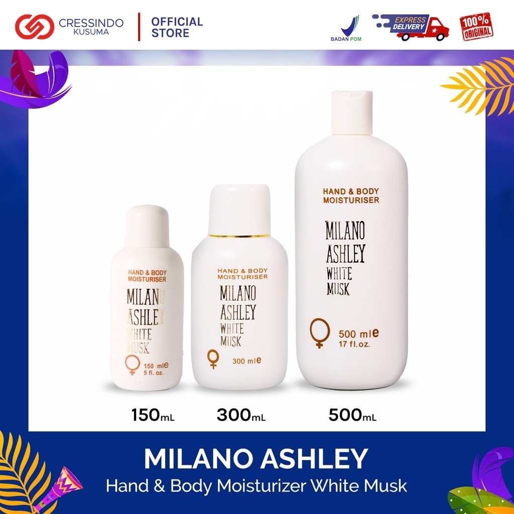 Jual [ORIGINAL]MILANO ASHLEY White Musk Hand & Body Lotion Moisturiser ...