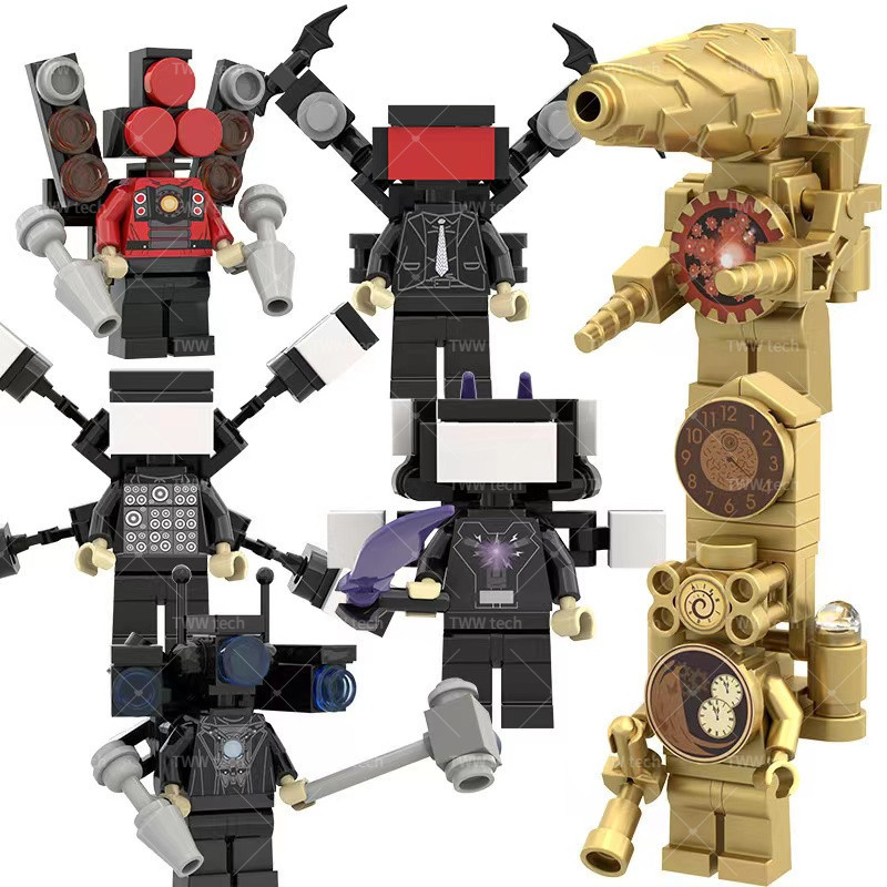 Jual Mini Skibidi Toilet Titan King Monitor Model Building Blocks ...