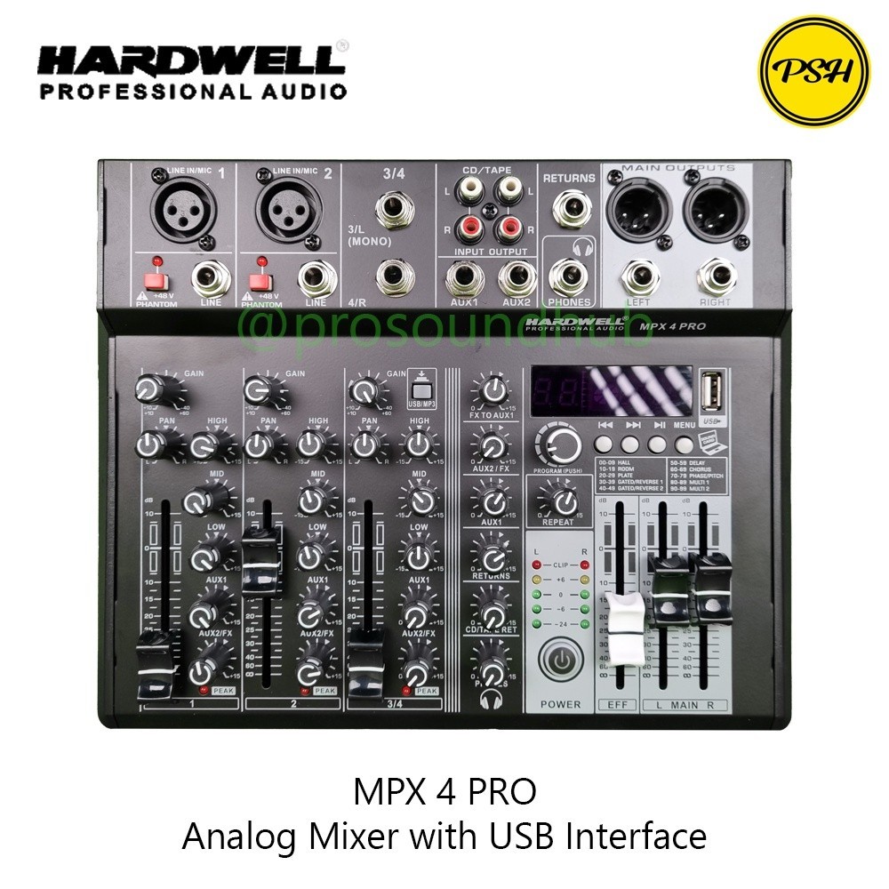 Jual Mixer Hardwell MPX 4 PRO MPX4 Mixer Analog 2 Channel Soundcard USB ...