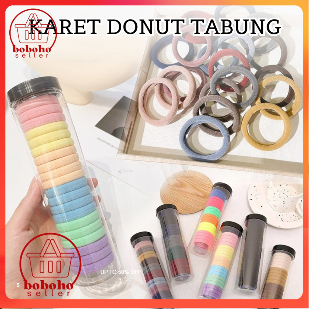 Jual Ikat Rambut Tabung Donut Besar Model Korea | Shopee Indonesia