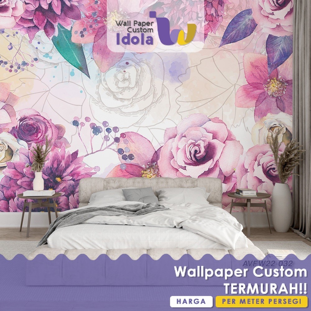 Jual Wall Banner | Wall Banner Kamar Tidur | Wall Banner Motif Floral 1 ...
