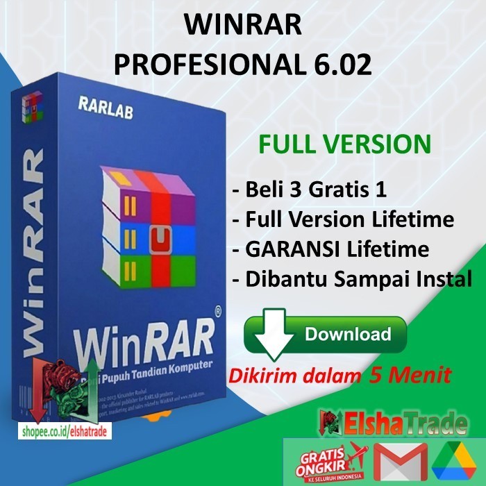 Jual WINRAR PRO 6.02 FULL VERSION LIFETIME AKTIVASI | Shopee Indonesia