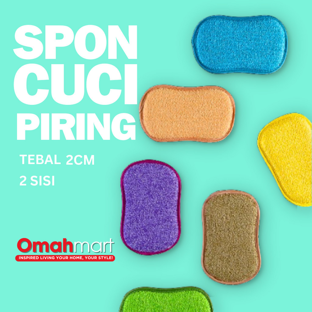 Jual Spons Cuci Piring Tebal Awet Bagus 2 Sisi Dishwasher Magic Sponge ...