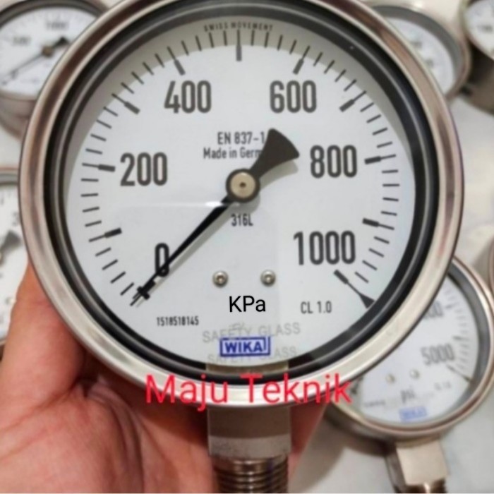 Jual WIKA 4" 1000 KPa, drat 1/2" NPT Full SS Racket | Shopee Indonesia