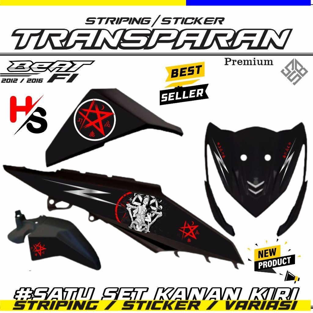 Jual STRIPING STICKER TRANSPARAN UV MOTOR BEAT F1 TAHUN 2012 2016 LIS ...