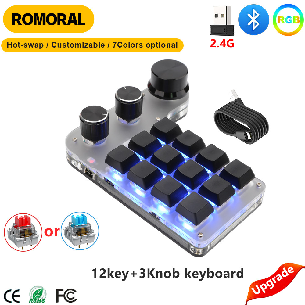 Jual Programming Macro Keyboard 2.4G Receiver USB Mini Program Game Photoshop Hotswap Backlit ...