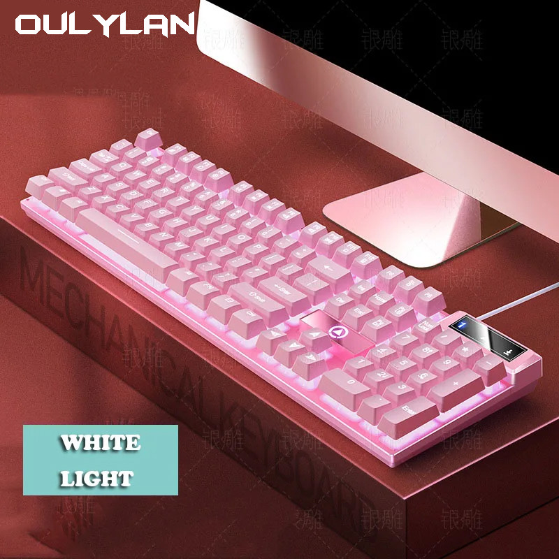 Jual Keyboard Desktop Laptop Accessories 104 keys 2024 USB Wired Gaming keyboard Color backlit ...