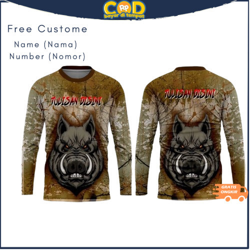 Jual Jersey Baju Mancing Berburu Motif Babi Hutan Premium Custome Nama ...