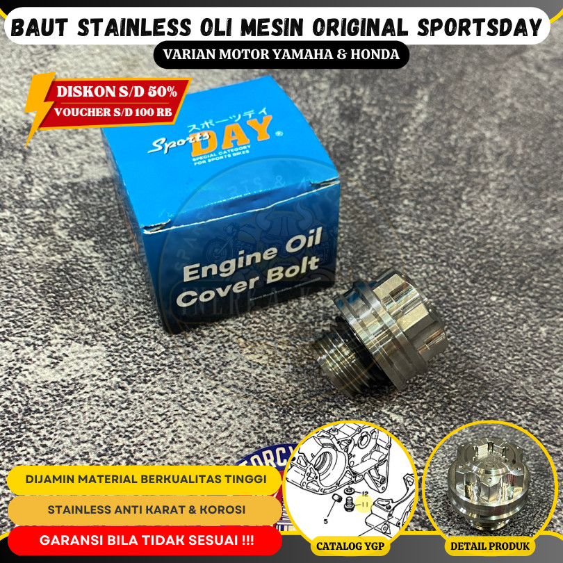 Jual Baud Baut Tutup Oli Mesin Stainless Custom Original SPORTSDAY ...