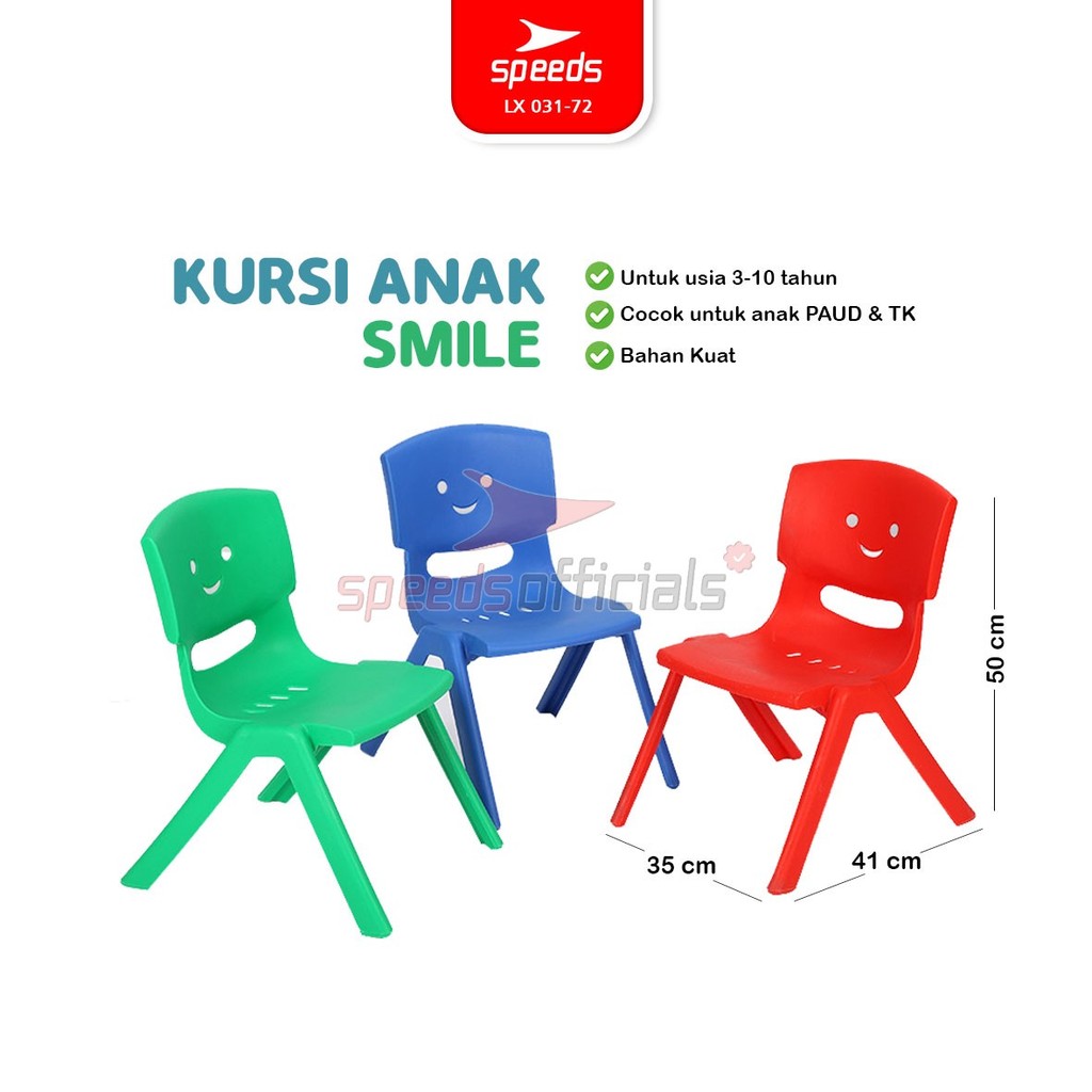 Jual SPEEDS Kursi Anak Kuat kokoh TK Paud Bangku Belajar Plastik HDPE ...