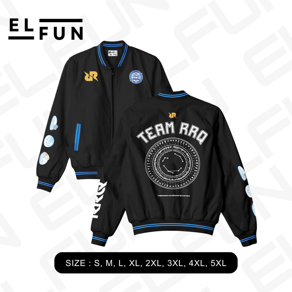 Jual jaket RRQ x Slime Jacket Bomber Black Ukuran oversize S M L XL 2XL ...