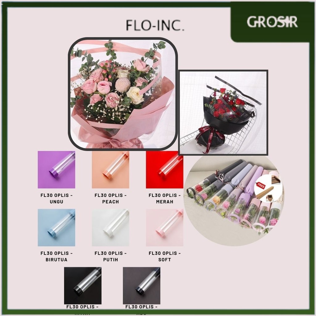 Jual FLO-INC. - (5 LEMBAR) - FL30 OPLIS Kertas Bunga Paper Buket Motif ...